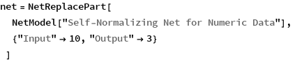 Self-Normalizing Net for Numeric Data - Wolfram Neural Net Repository